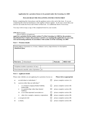 Fillable Online Appendix 1 - Premises Licence Application.pdf Fax Email Print - pdfFiller