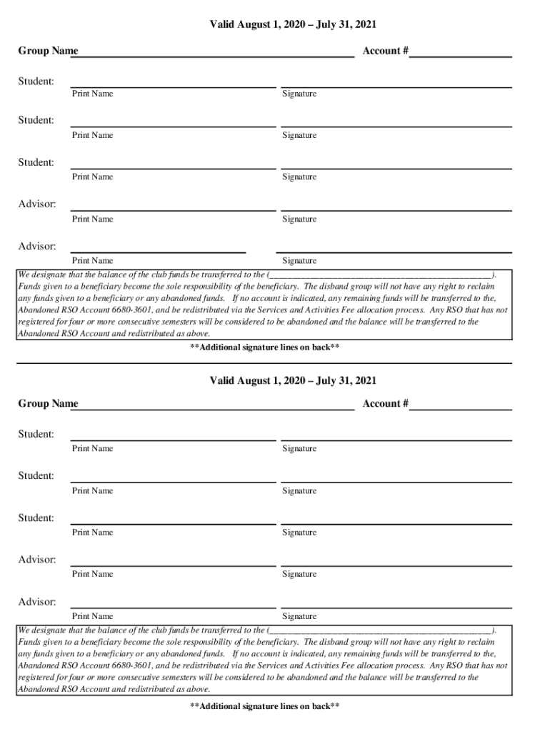 Fillable Online Advisor - WSU Student Involvement Fax Email Print ...