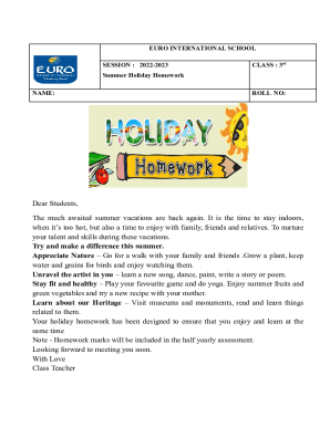 Fillable Online Holiday HW Class 3rd.docx Fax Email Print - pdfFiller