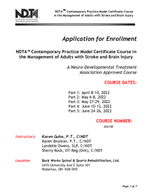 Fillable Online NDTA Contemporary Practice Model Certificate Course in ...
