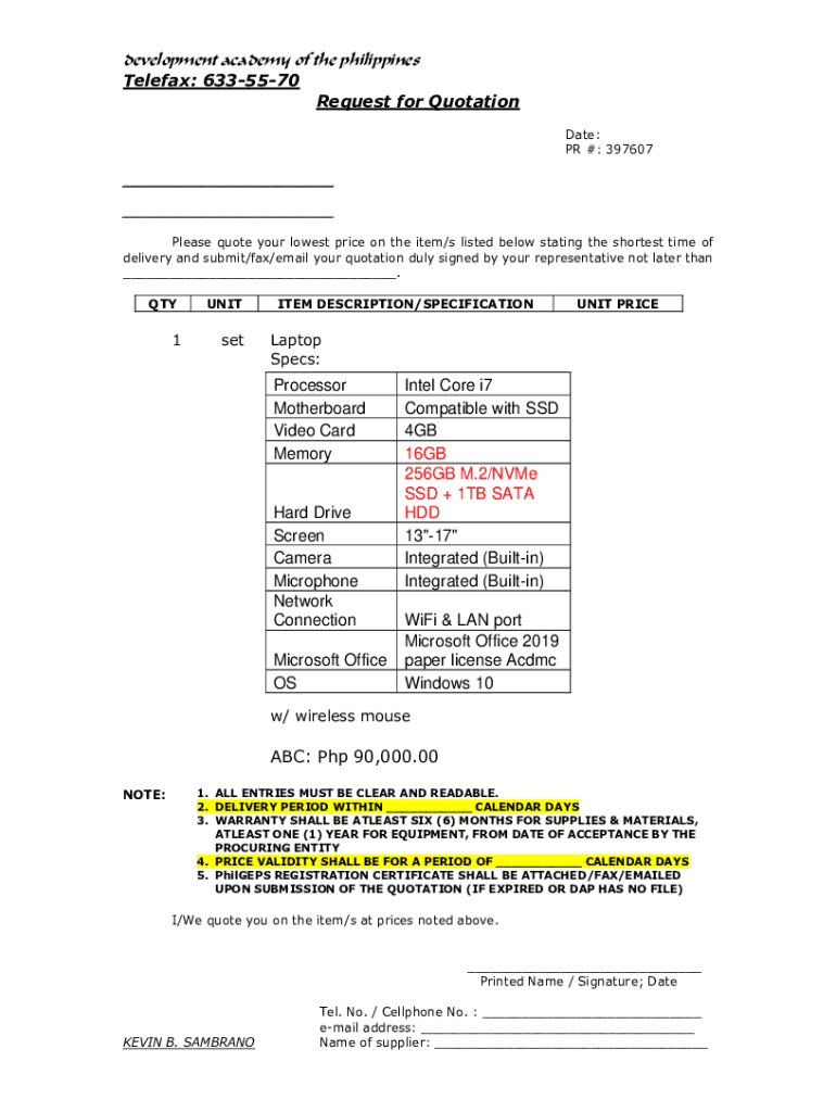 Fillable Online PR #: 397607 Fax Email Print - pdfFiller