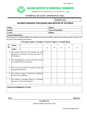 Fillable Online Alumni-feedback form.docx Fax Email Print - pdfFiller