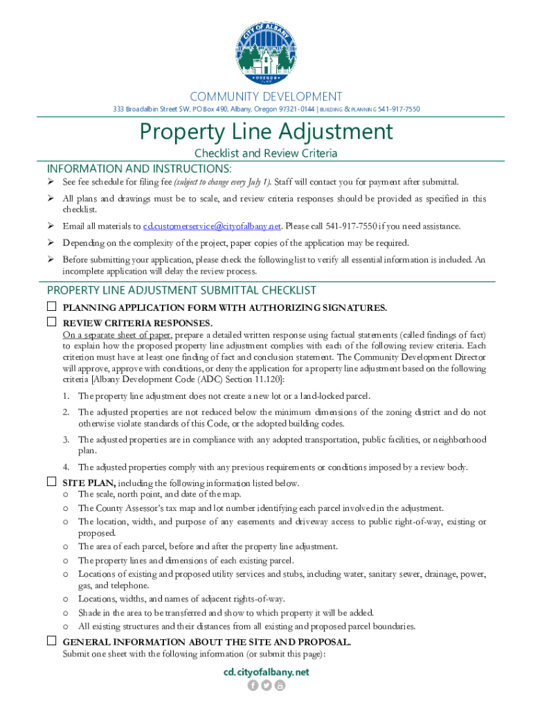 Fillable Online COMMUNITY DEVELOPMENT DEPARTMENT - City of Albany ... Fax Email Print - pdfFiller