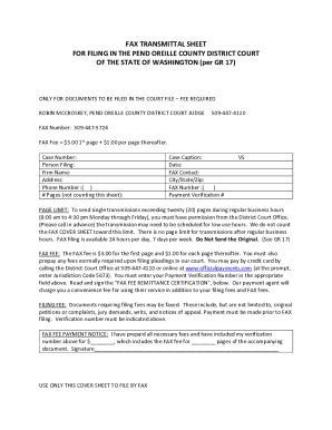 Fillable Online fax transmittal sheet for filing in the pend oreille ...