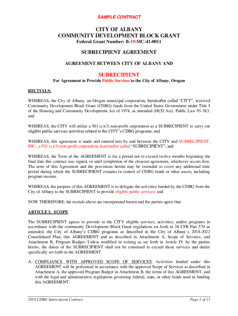 Fillable Online SAMPLE CDBG CONTRACTS - PDF Free Download - DocPlayer ...