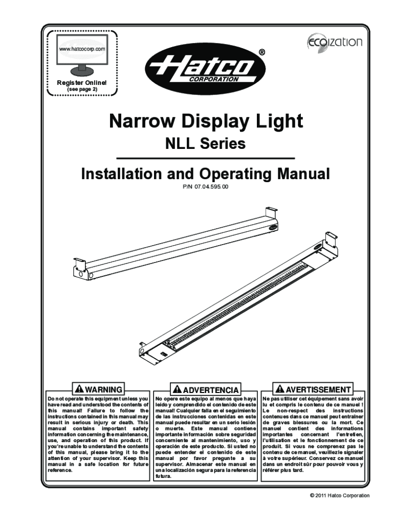 Fillable Online Hatco Glo-Rite HL Series Display Lights Installation ...