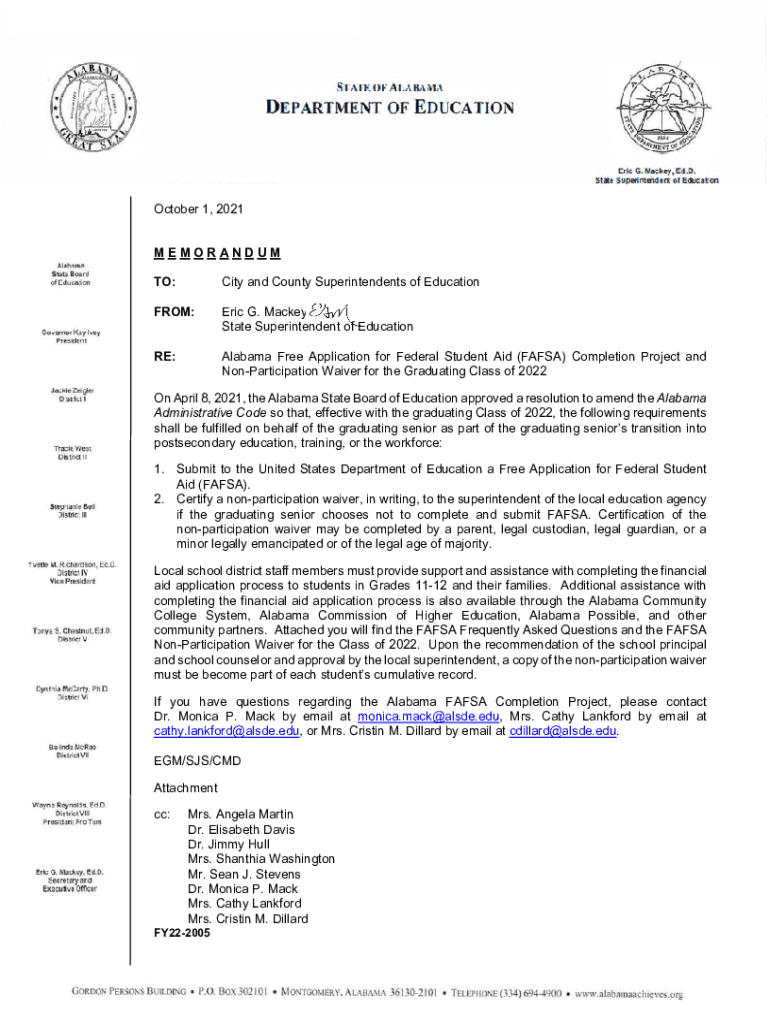 Fillable Online Alabama State Superintendent Eric Mackey - Application ...