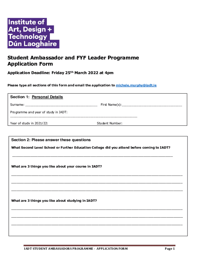 Fillable Online Online application forms - Exeter Student Ambassador ... Fax Email Print - pdfFiller