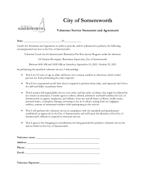 Fillable Online Optional Form 301A - Volunteer Service Agreement - GSA ...