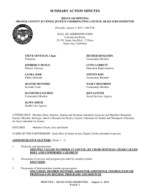 Fillable Online SB 823 Subcommittee of the Orange County Juvenile ...