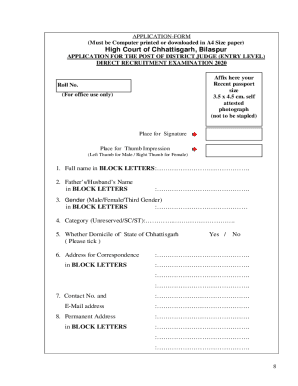 Fillable Online high court of manipur: imphal - district judge (entry ...