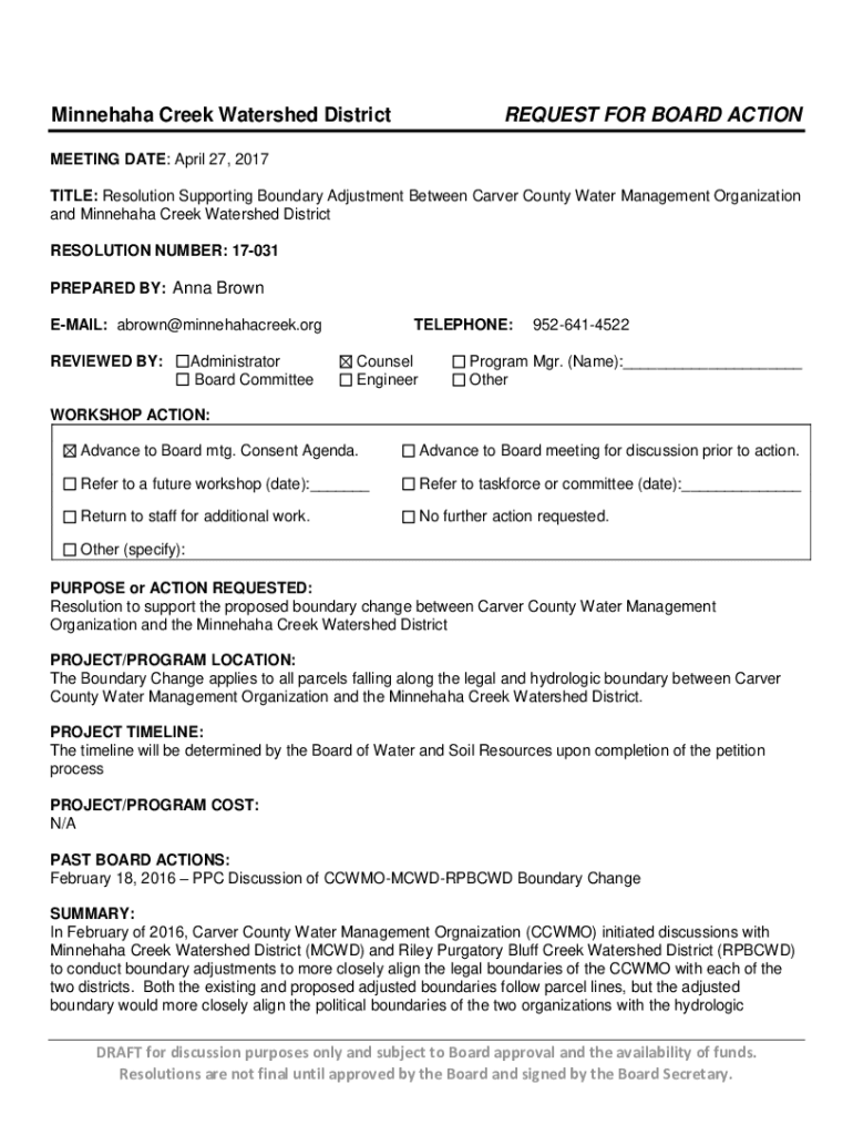 Fillable Online Water Management OrganizationCarver County, MN Fax Email Print - pdfFiller