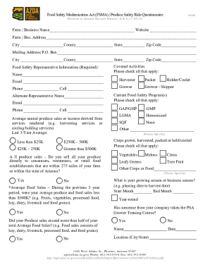 Fillable Online Food Safety Modernization Act (FSMA) Produce Safety ...