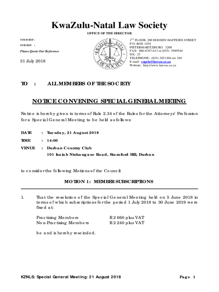 Fillable Online Kwa-zulu Natal Law Society - African Advice Fax Email ...