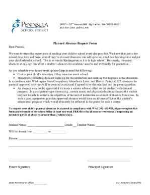 Fillable Online Planned Absence Request Form Fax Email Print - pdfFiller
