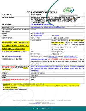 Fillable Online Advertisement for Bids (Formal - N.C.G.S. 143-129) Fax ...