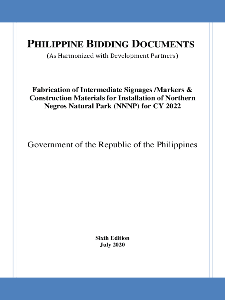Fillable Online PHILIPPINE BIDDING DOCUMENTS - DENR Offices Fax Email Print - pdfFiller