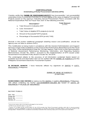 Fillable Online Annex 10 - FY 2020 Certificate of EPA Compliance Fax ...