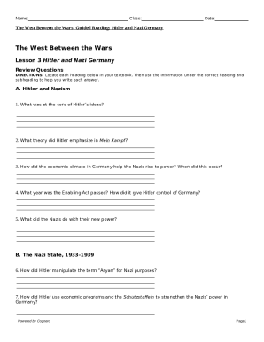 The West Between the Wars - world history Doc Template | pdfFiller