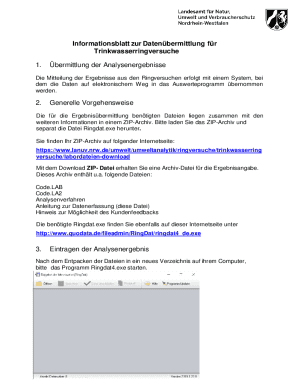 Ausfüllbar Online Die Mitteilung der Ergebnisse aus den Ringversuchen ...