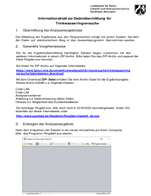 Ausfüllbar Online Die Mitteilung der Ergebnisse aus den Ringversuchen ...