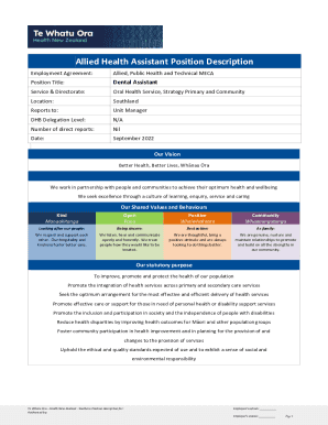 Fillable Online Allied Health Assistant Position Description - Southern Health Fax Email Print ...
