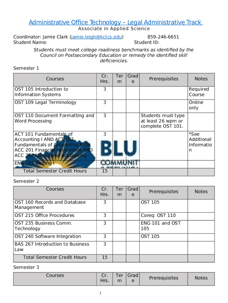 AAS Legal Administrative Doc Template | pdfFiller