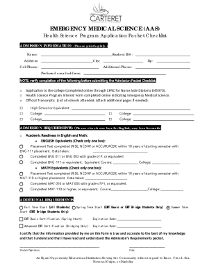 Fillable Online EMERGENCY MEDICAL SCIENCE (AAS) Fax Email Print - pdfFiller