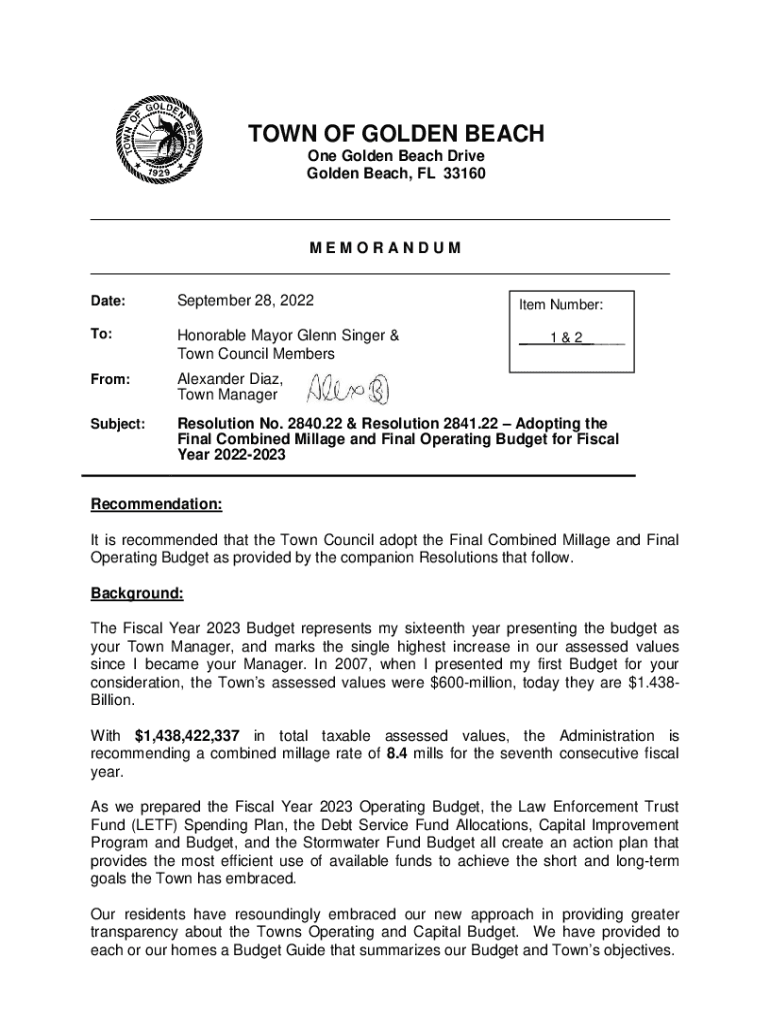 Fillable Online Town of Golden Beach 5K Run and Walk: Mayor Glenn ...