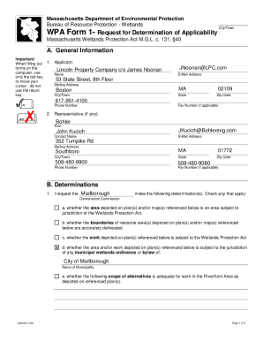 Fillable Online WPA Form 1- Request for Determination of Applicability ...