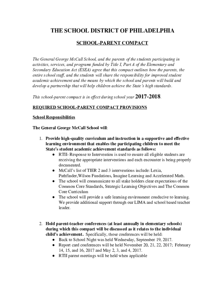 Fillable Online SCHOOL-PARENT COMPACT Fax Email Print - pdfFiller