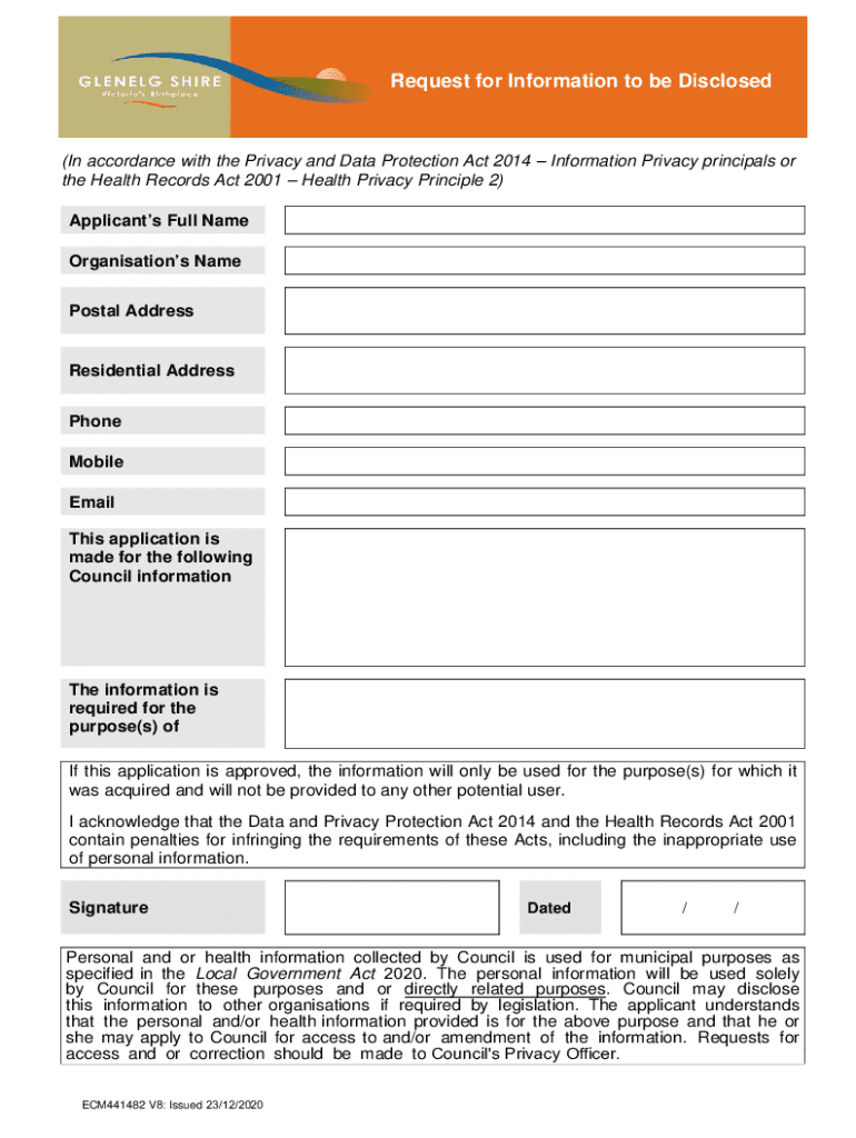 Fillable Online Request for Information to be Disclosed Form Rev1.doc ...