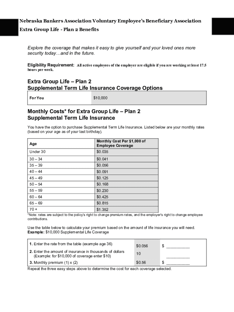 Fillable Online VOLUNTARY LIFE INSURANCE Eligibility Initial Enrollment ...