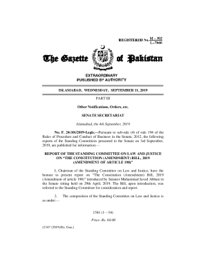 Fillable Online of the gazette of pakistan part. i. - Establishment ...