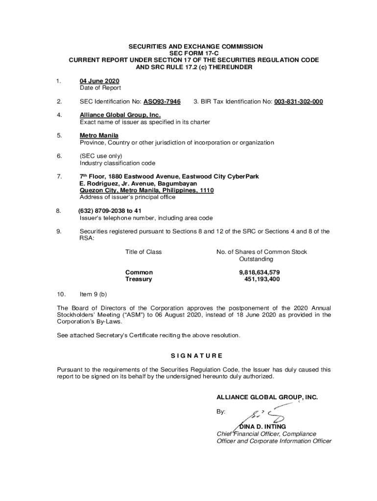 Fillable Online SEC Identification No: ASO93-7946 Fax Email Print ...