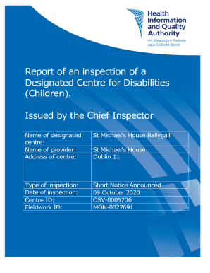 Fillable Online HIQA reveals results of inspections into Ireland's ...