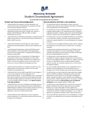 Completable En línea Student Chromebook Agreement - Mastery Charter ...