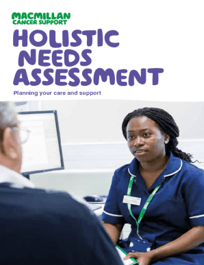 Fillable Online be macmillan org Holistic Needs Assessment and Care ...