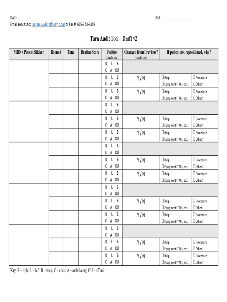 Fillable Online Turn Audit Tool Draft v2 Fax Email Print - pdfFiller