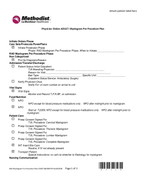 Fillable Online Attach patient label here Physician Orders ADULT ...