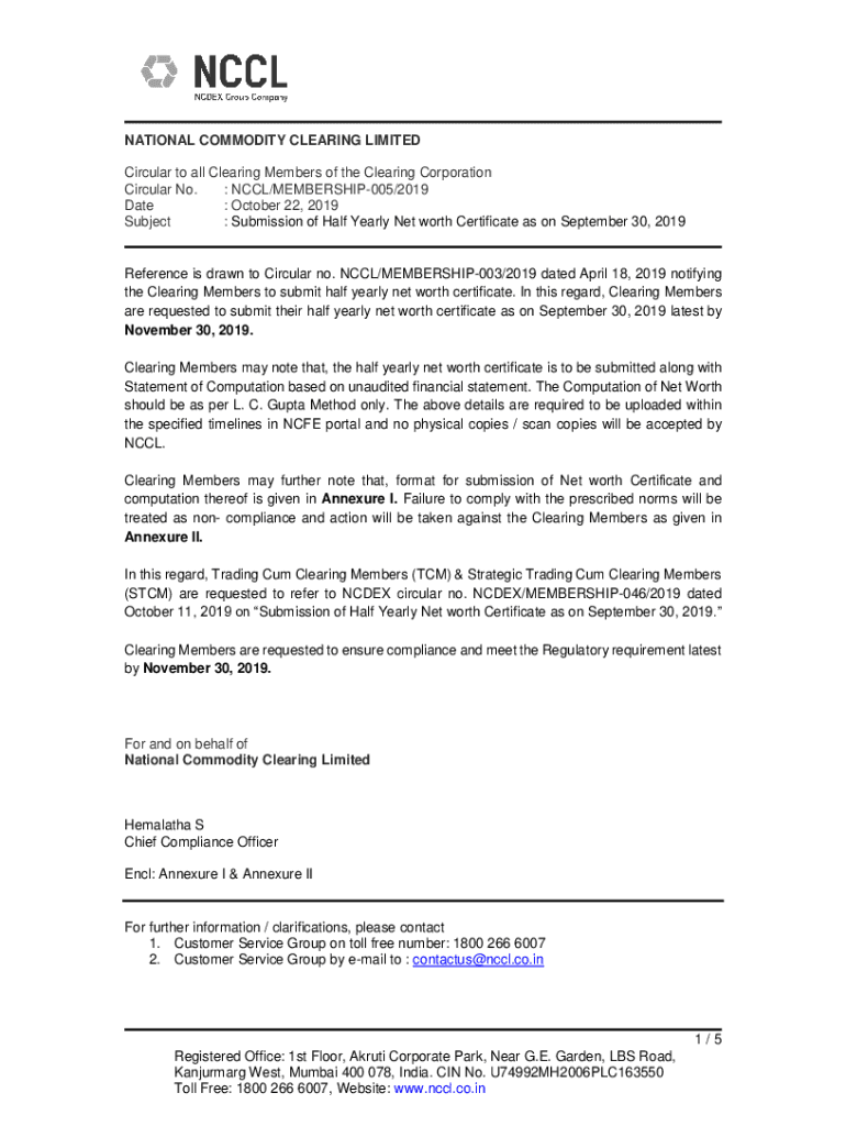 Fillable Online Circular to all Clearing Members of the Clearing ...