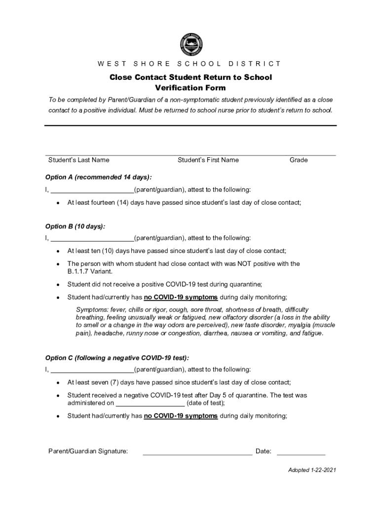 Fillable Online Return-to-School Self-Certification for COVID-19* Fax ...