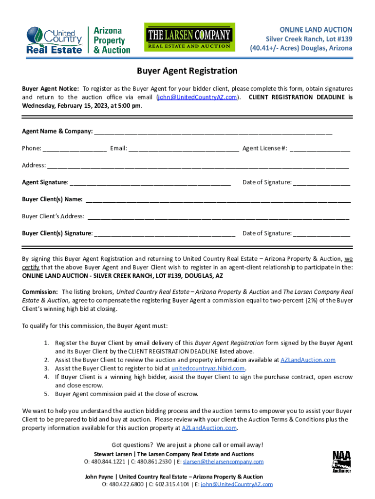 Fillable Online How to Represent a Buyer at a Real Estate Auction Fax ...