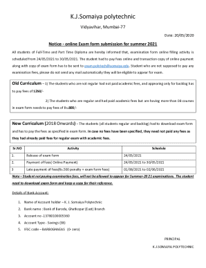 Fillable Online exam form filling Fax Email Print - pdfFiller
