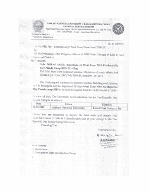 Fillable Online NSS RD Parade CampNational Service Scheme Fax Email ...