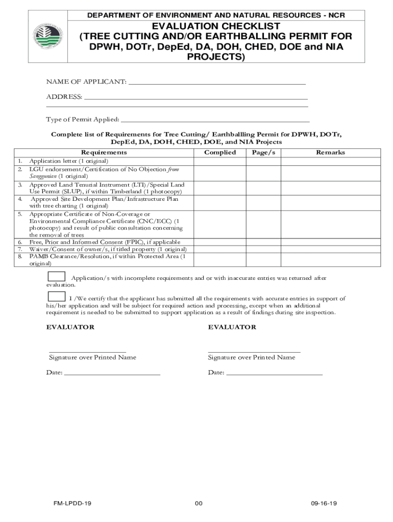 Fillable Online Tree Cutting and Earth-balling Permit Application ... - DPWH Fax Email Print ...