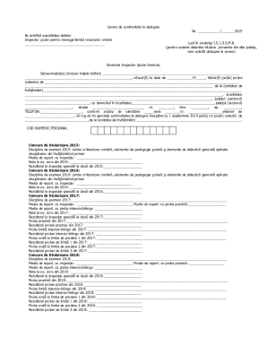 Fillable Online Cerere continuitate detasare la cerere prin concurs de ...