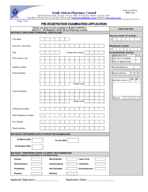 Fillable Online pharmcouncil co SAMPLE PRE-REGISTRATION EXAMINATION ...