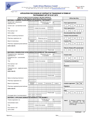 Fillable Online pharmcouncil co SOUTH AFRICAN PHARMACY COUNCIL Fax ...