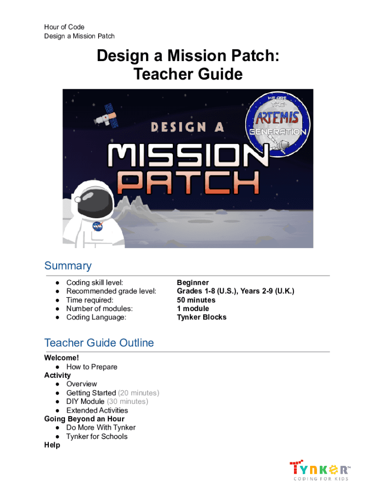 Fillable Online The Forward to the Moon Mission Patch Design Challenge ...